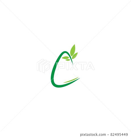 Vines template design, shrubs forming letter C - Stock Illustration ...