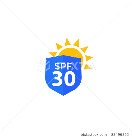 UV, sun protection SPF 30 vector icon - Stock Illustration [82496863 ...