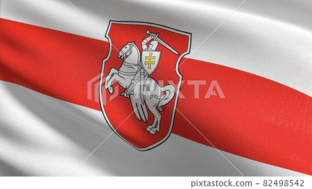 Belarus Original Pagonya Flag blowing in the... - Stock Illustration ...