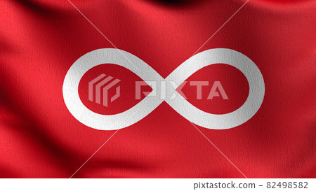 Metis flag blowing in the wind. 3D rendering... - Stock Illustration ...