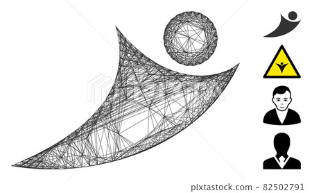 Hatched Abstract Flying Man Vector Mesh - Stock Illustration [82502791 ...