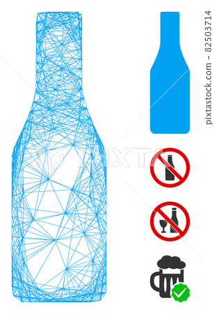 Network Beer Bottle Vector Mesh - Stock Illustration [82503714] - PIXTA