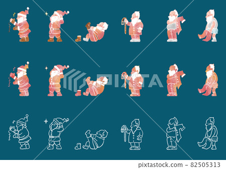 Santa's pattern material to change clothes Blue... - Stock Illustration ...