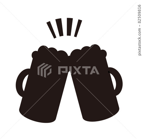 Silhouette illustration of a toast with beer - Stock Illustration ...