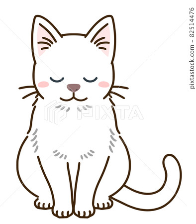 Bowing cat (white) - Stock Illustration [82514476] - PIXTA