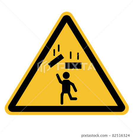 Warning falling objects icon on white... - Stock Illustration [82516324 ...