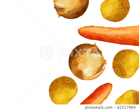 Hand-painted watercolor root vegetable... - Stock Illustration ...