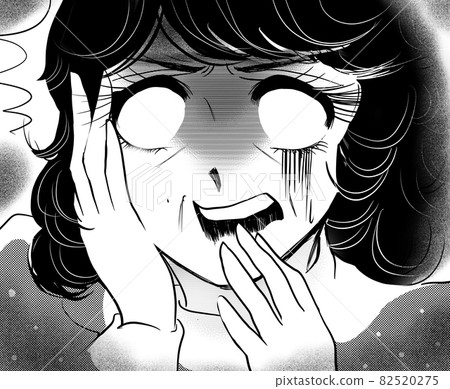 70's shojo manga Deteriorated skin, female face... - Stock Illustration ...