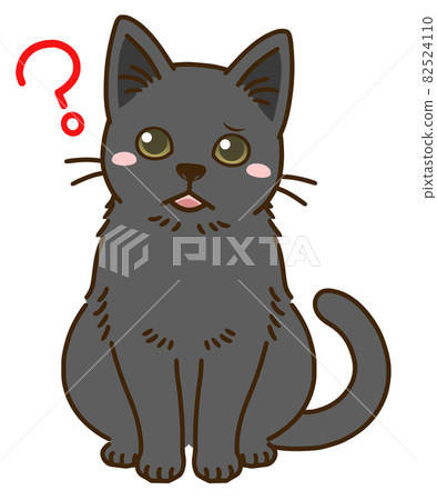 Cat wondering (black) - Stock Illustration [82524110] - PIXTA