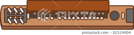Illustration of Taishogoto seen from the front - Stock Illustration ...