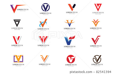 V Letter Logo Template vector - Stock Illustration [82541394] - PIXTA