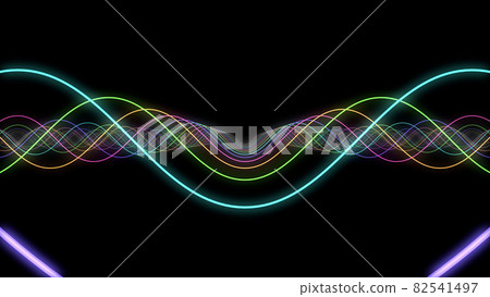 Wave Wave Neon Line Rainbow Rainbow Color... - Stock Illustration ...
