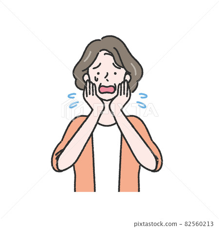 Illustration of a woman in her 50s and 60s with... - Stock Illustration ...