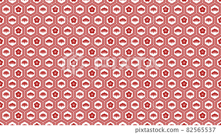 Shochikuume turtle shell pattern Japanese... - Stock Illustration ...