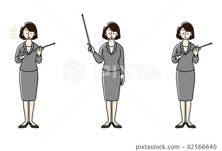 Business woman with a pointer (pointer)... - Stock Illustration ...