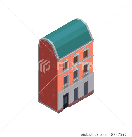 Isometric Block Of Flats - Stock Illustration [82575573] - PIXTA