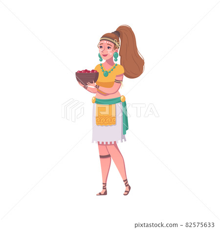 Cartoon Mayan Woman-插圖素材 [82575633] - PIXTA圖庫