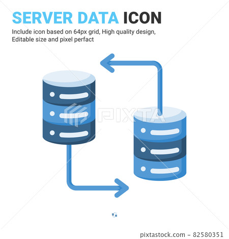 Server data icon vector with flat color style... - Stock Illustration ...