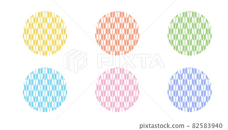 6-color round Japanese pattern Yazaki's round... - Stock Illustration ...