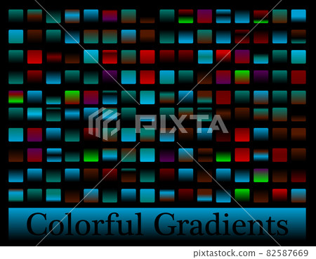 Disco, neon gradients set collection, event... - Stock Illustration ...