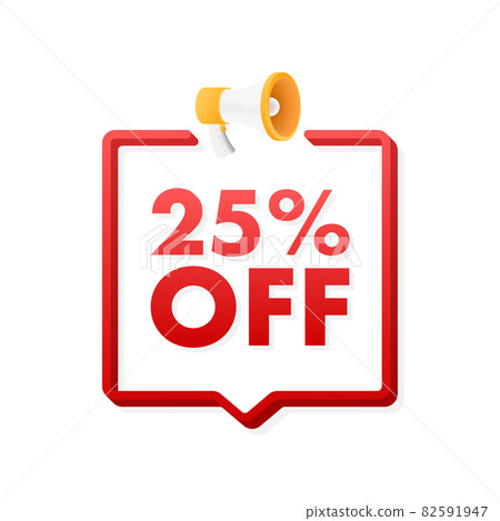 25 percent OFF Sale Discount Banner with... - Stock Illustration ...