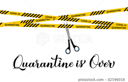 Quarantine is over calligraphy hand lettering... - Stock Illustration ...