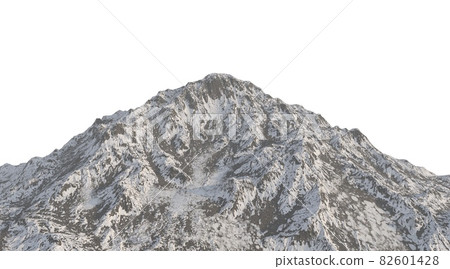Snowy mountains Isolated on white background 3d... - Stock Illustration ...