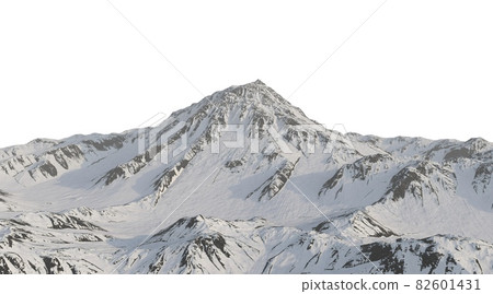 Snowy mountains Isolated on white background 3d... - Stock Illustration ...
