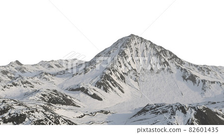 Snowy mountains Isolated on white background 3d... - Stock Illustration ...
