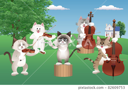 Cat music concert - Stock Illustration [82609753] - PIXTA