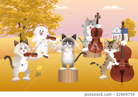 Cat music concert - Stock Illustration [82609756] - PIXTA