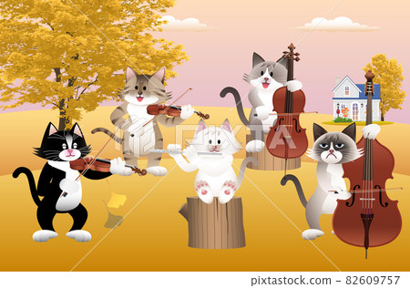 Cat music concert - Stock Illustration [82609757] - PIXTA