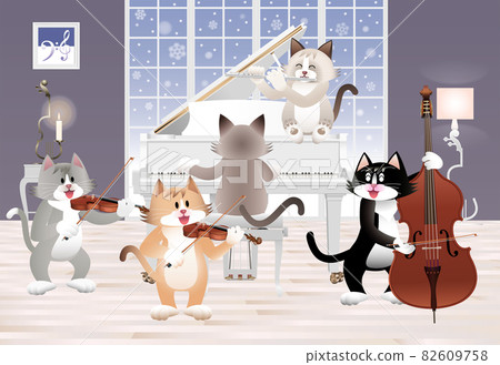 Cat music concert - Stock Illustration [82609758] - PIXTA