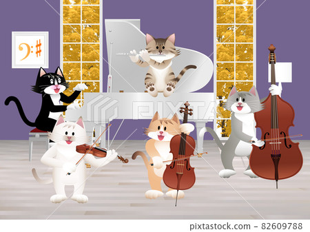 Cat music concert - Stock Illustration [82609788] - PIXTA