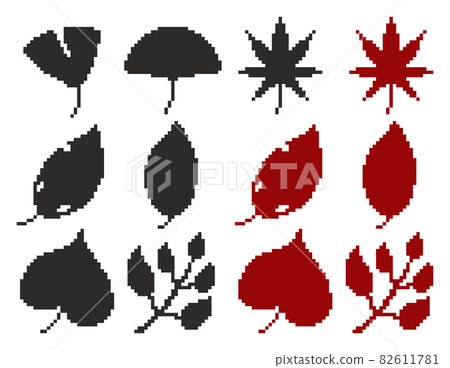 Pixel art of fallen leaves - Stock Illustration [82611781] - PIXTA