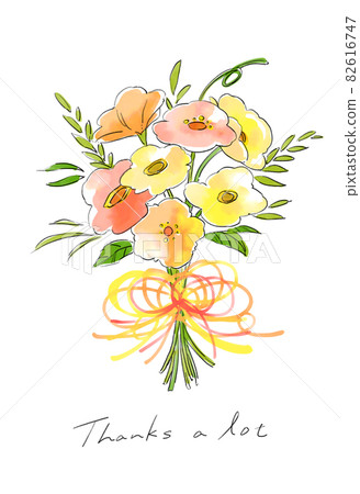 Message card bouquet thank you - Stock Illustration [82616747] - PIXTA