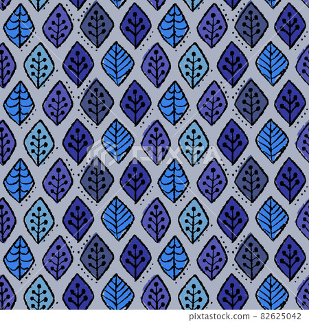 Scandinavian leaf pattern seamless pattern - Stock Illustration ...