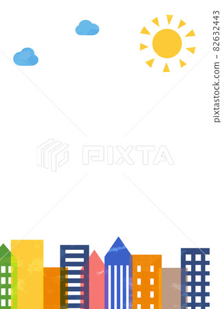 Background material_colorful buildings - Stock Illustration [82632443 ...