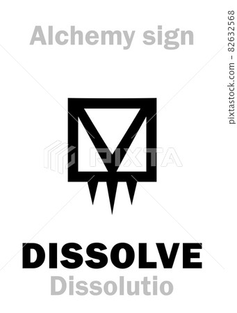 Alchemy Alphabet: to DISSOLVE (DISSOLUTION) --... - Stock Illustration ...