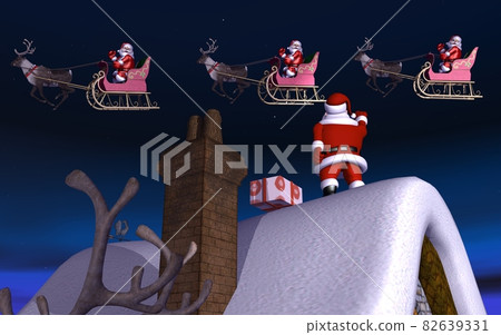 Christmas busy Santa - Stock Illustration [82639331] - PIXTA