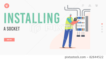 Installing Socket Landing Page Template.... - Stock Illustration [82644522] - PIXTA