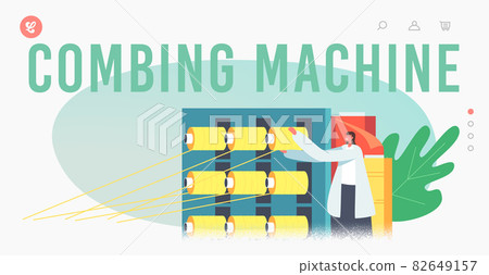 Combing Machine Landing Page Template.... - Stock Illustration ...