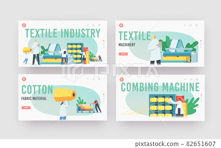 Textile Industry Landing Page Template Set.... - Stock Illustration ...