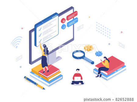 Online Testing Background Vector Illustration... - Stock Illustration ...