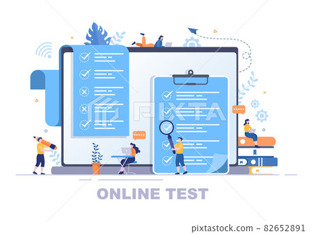 Online Testing Background Vector Illustration... - Stock Illustration ...