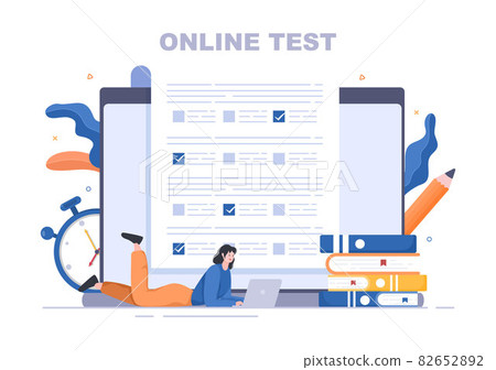 Online Testing Background Vector Illustration... - Stock Illustration ...