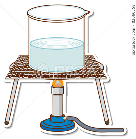A beaker with flame in the stove - Stock Illustration [82660358] - PIXTA