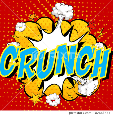Word crunch on comic cloud explosion background - Stock Illustration ...