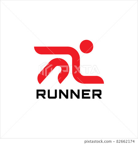 vector illustration of people running in red... - Stock Illustration ...