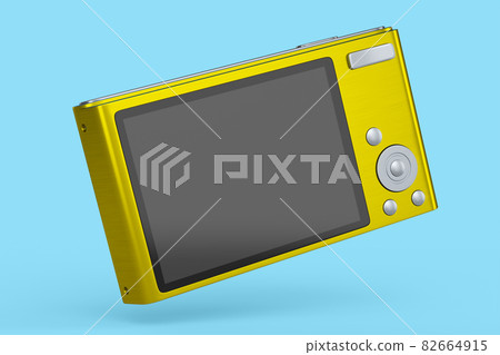 Stylish yellow compact pocket digital camera...-插圖素材 [82664915] - PIXTA圖庫
